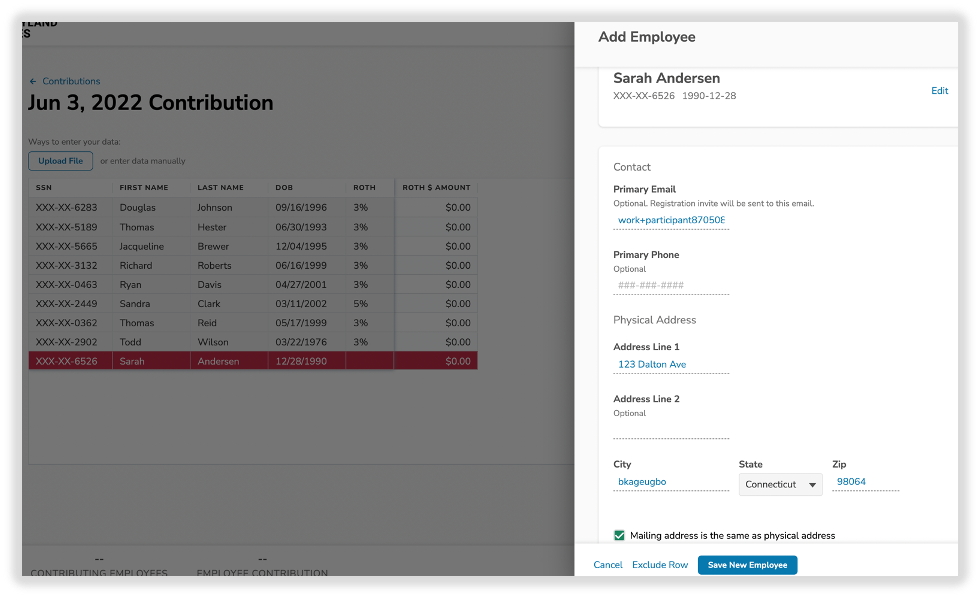 Adding an Employee During the Contribution Flow – Vermont Saves