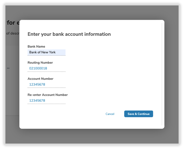 Payment Setup - Bank Account via ACH – Vermont Saves